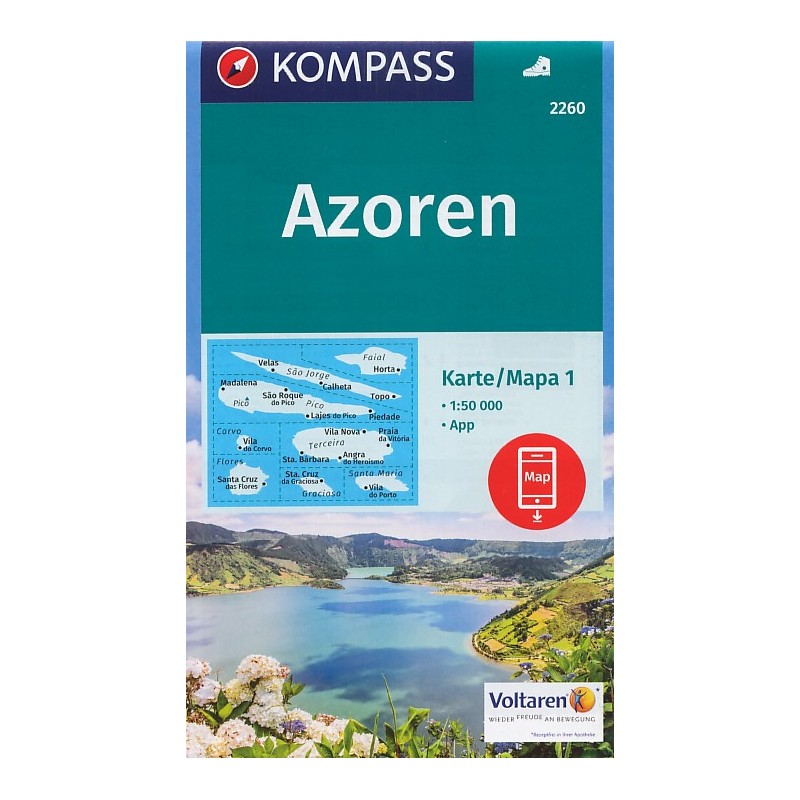 TURISTICKÁ MAPA AZORY - AZORSKÉ OSTROVY