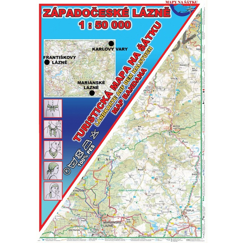 TURISTICKÁ MAPA NA ŠÁTKU ZÁPADOČESKÉ LÁZNĚ