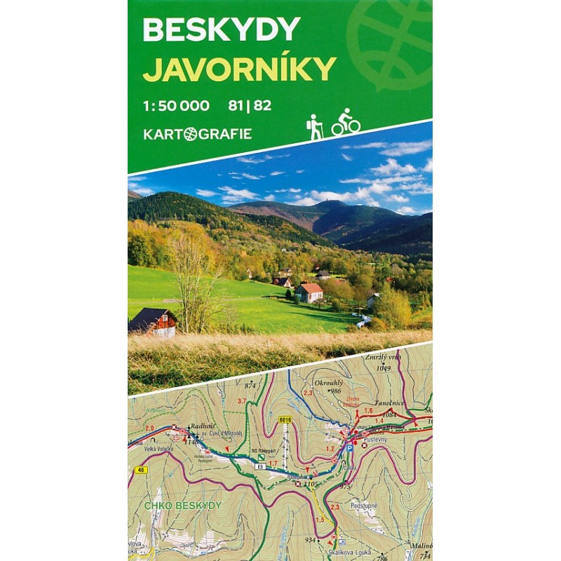 TURISTICKÁ MAPA BESKYDY, JAVORNÍKY