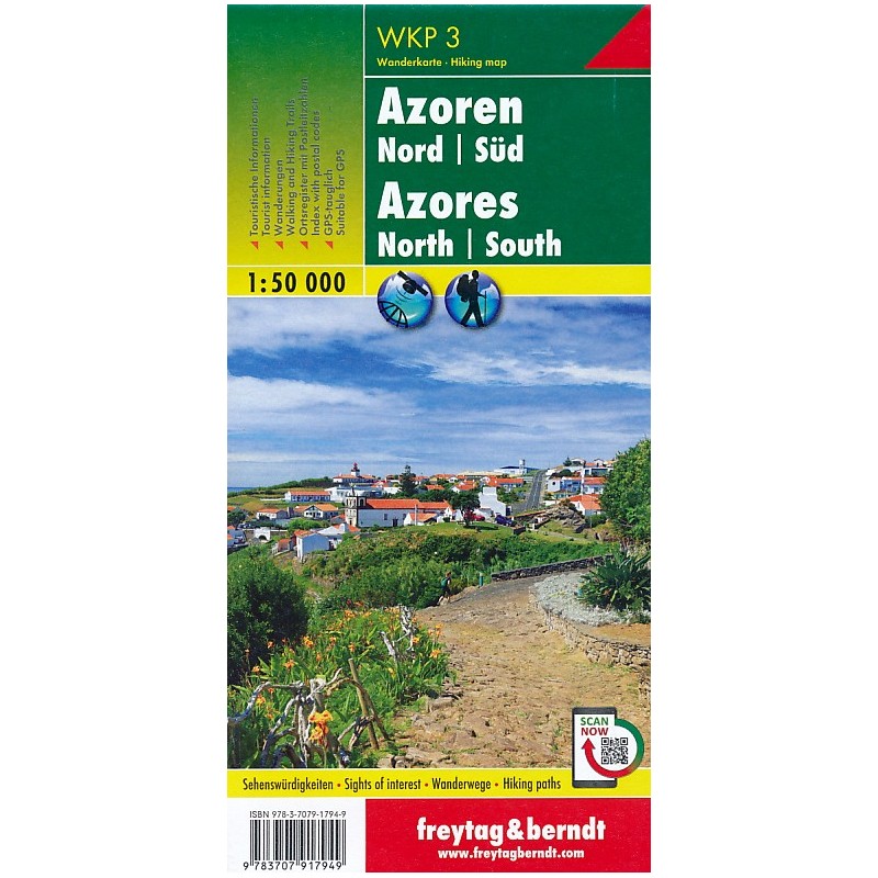 TURISTICKÁ MAPA AZORY - AZORSKÉ OSTROVY