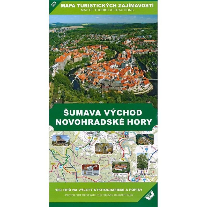 MAPA TURISTICKÝCH ZAJÍMAVOSTÍ ŠUMAVA VÝCHOD, NOVOHRADSKÉ HORY