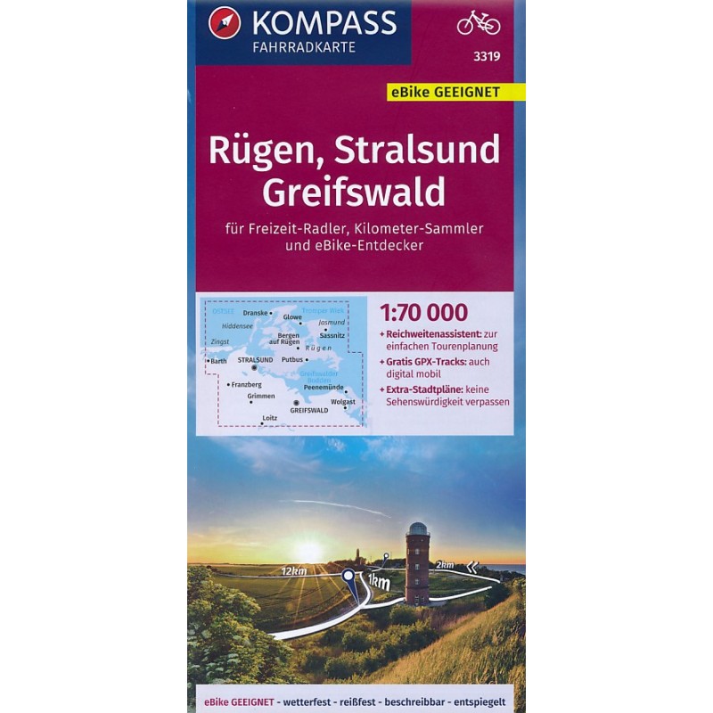 CYKLOTURISTICKÁ MAPA RUJÁNA / RÜGEN, STRALSUND, GREIFSWALD
